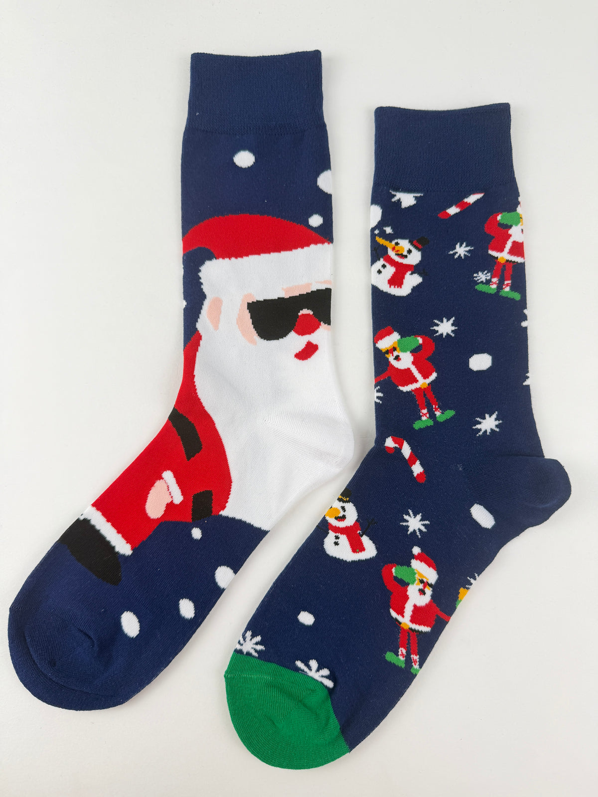 Cool Santa Christmas Socks – Mismatched Holiday Crew (Unisex)